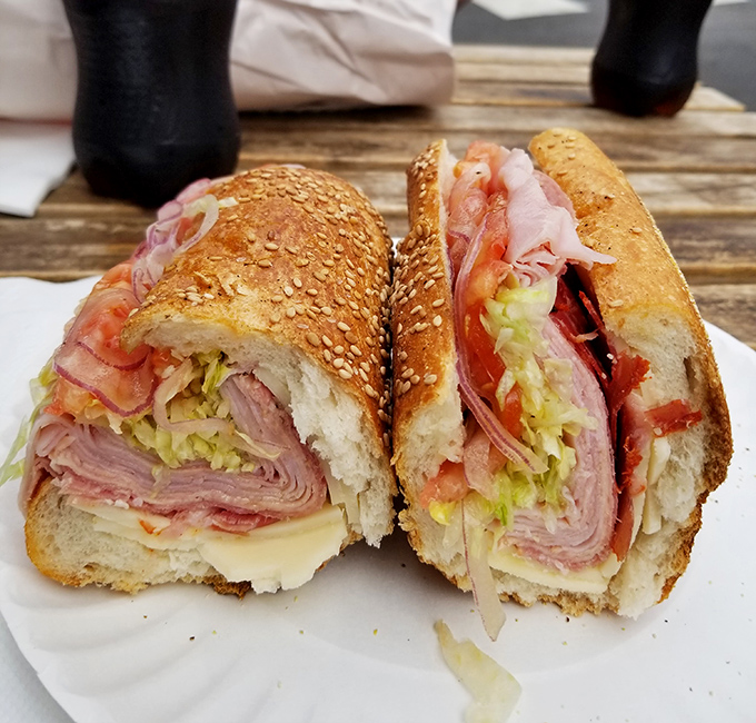 The Italian hoagie at Angelo's doesn't just satisfy hunger—it creates memories. Layers of thinly sliced meats and cheese nestled in that perfect seeded roll.
