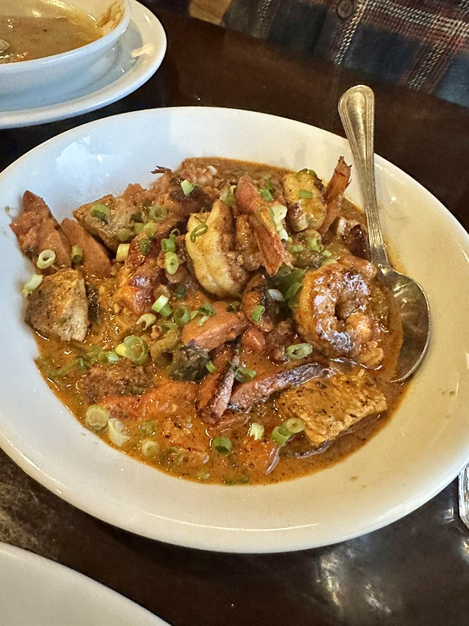 Jambalaya that would make New Orleans natives nod in approval—where every spoonful delivers a perfect harmony of seafood, sausage, and soul-warming spice.