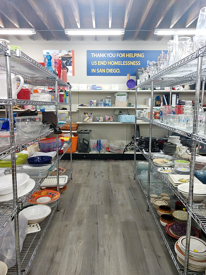 The kitchenware section: where your grandmother's beloved serving dishes come to find new homes and continue their journey of hosting memorable meals.
