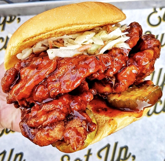 The Korean BBQ sandwich doesn't just flirt with flavor—it proposes marriage. That slaw provides the perfect cool counterpoint to the spicy embrace.