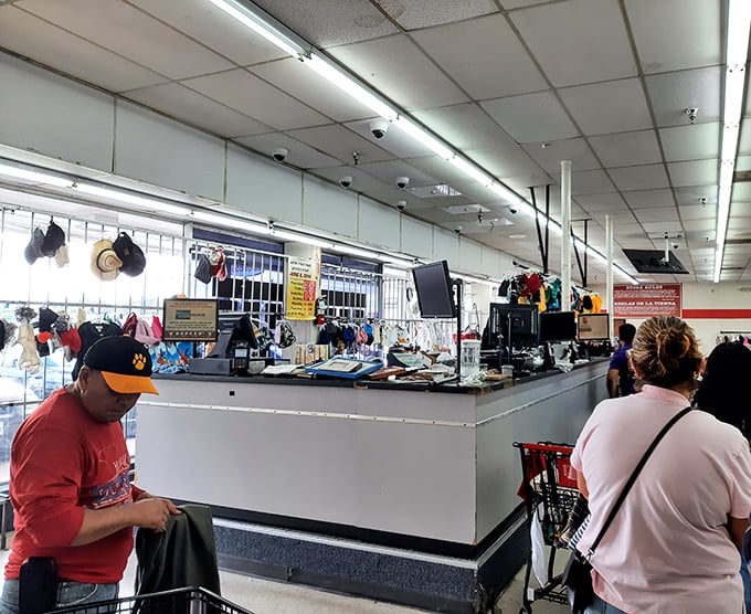 The checkout counter – that magical place where thrifting victories are tallied and tomorrow's vintage fashion finds its new home.