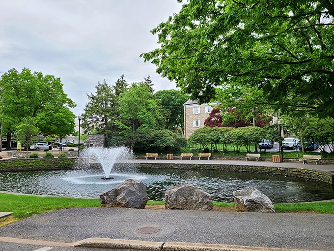 Lititz Springs Park offers a tranquil respite between meals – the perfect spot to contemplate whether you have room for another scoop from Carmen & David's.
