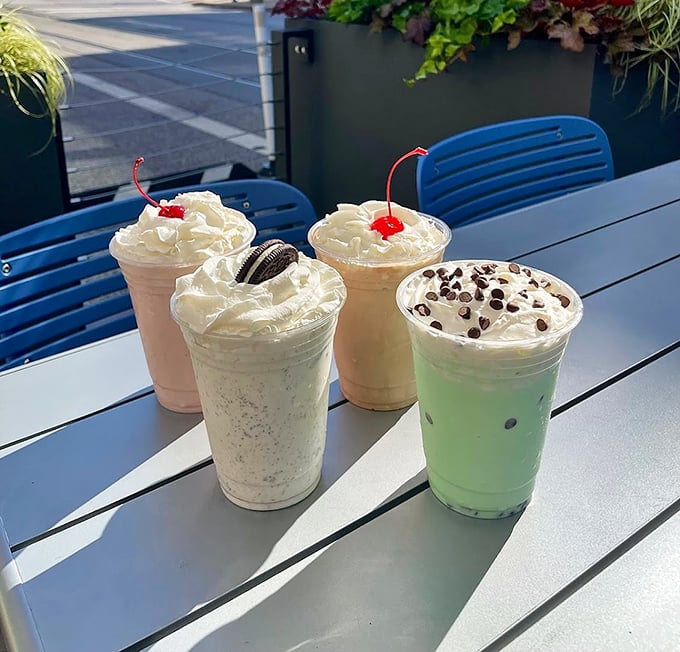 These aren't just milkshakes; they're creamy works of art that demand both a spoon and straw—and possibly a moment of silent appreciation.