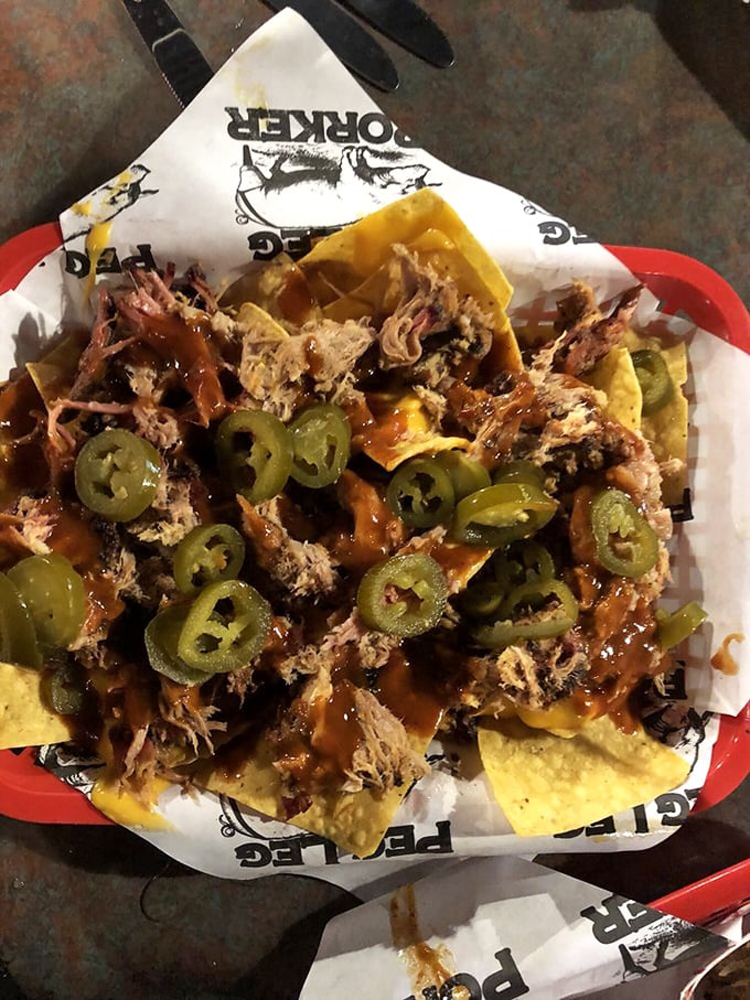 BBQ nachos: where Tennessee tradition meets Tex-Mex in a beautiful marriage of pulled pork, jalapeños, and cheese that defies cultural boundaries.