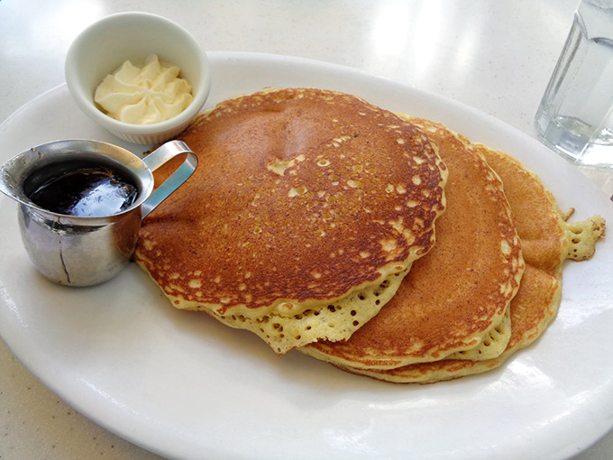 Golden-brown pancake perfection that would make your grandmother both proud and jealous. Just add maple syrup and watch your worries dissolve.