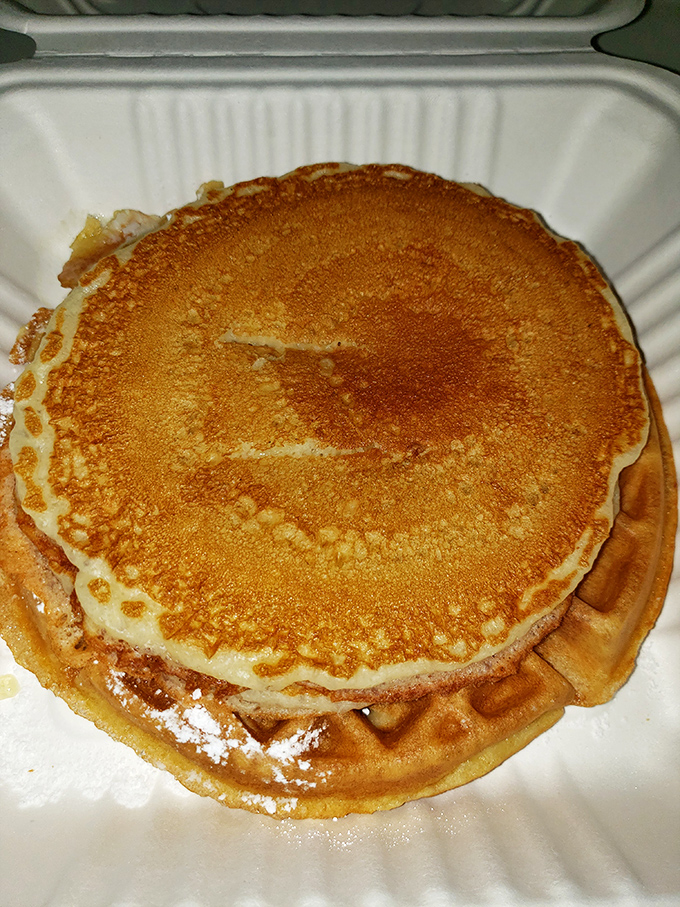 Pancakes and waffles living together in perfect harmony—like Simon and Garfunkel, only more delicious and with less creative tension.