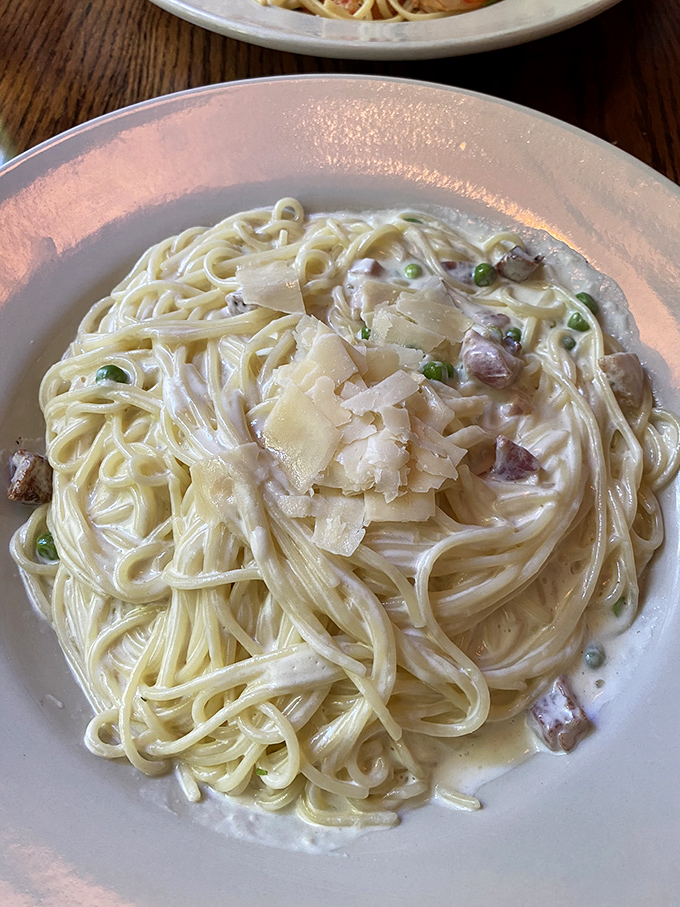 Pasta carbonara done right is like finding the Holy Grail of comfort food—creamy, silky strands dotted with pancetta and showered with Parmesan.
