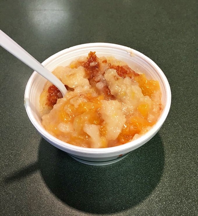 A bowl of warm peach cobbler that makes you understand why people write songs about Georgia. Spoon not included—fingers work fine.