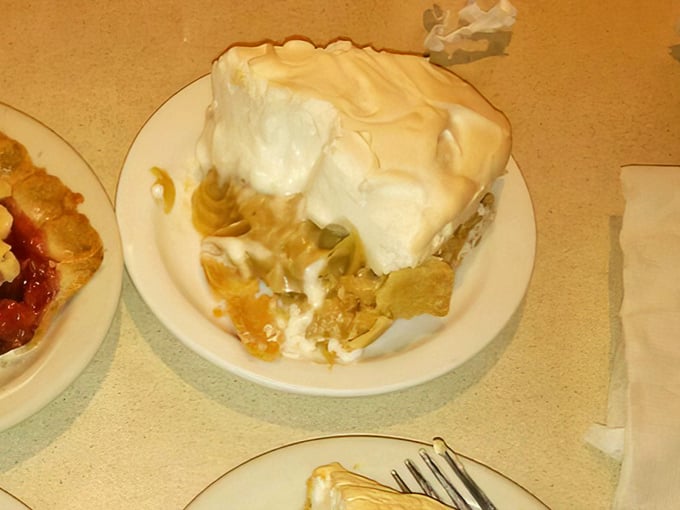 That's not meringue—that's a cumulus cloud that somehow landed on pie. The ratio of topping to filling here is what mathematicians call "perfect." 