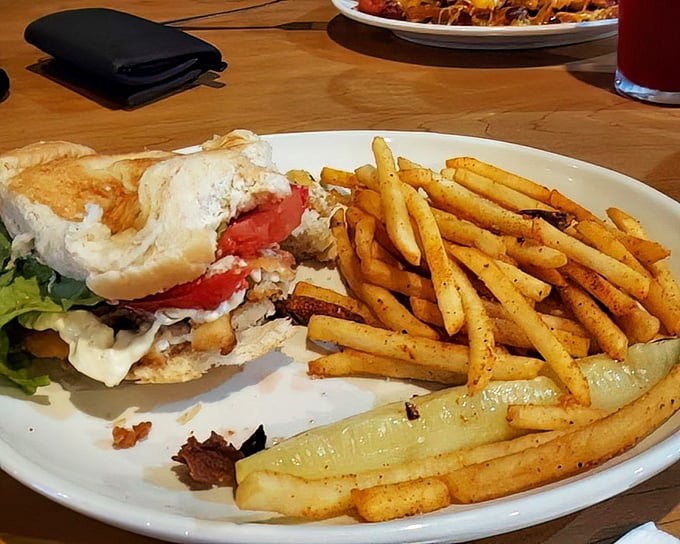 This perch sandwich with golden fries isn't just lunch—it's a Midwest vacation on a plate, no passport required.