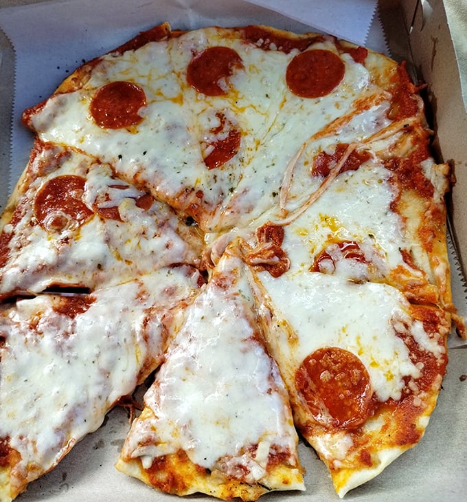 Pizza perfection doesn't need fancy toppings—just the right balance of cheese, sauce, and pepperoni. This pie makes a compelling argument for simplicity.