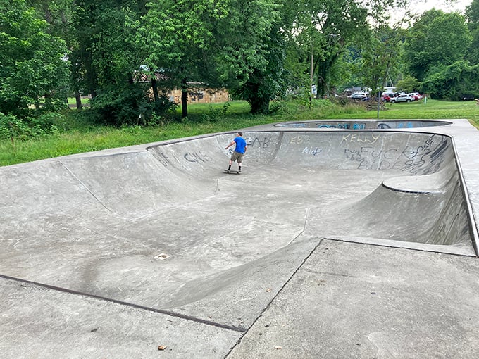 The skatepark bowl catches more than just tricks; it's where local kids find freedom and community away from screens and schedules.