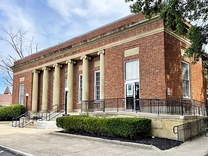 The Post Office stands as a brick testament to when government buildings were designed to inspire, not just function – those columns practically demand good posture.