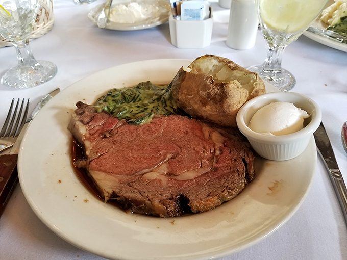 Prime rib that doesn't just raise the bar—it is the bar. Perfectly pink, juicy, and accompanied by sides that know their supporting role.