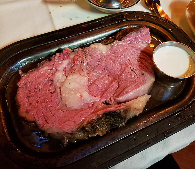 Prime rib that doesn't play second fiddle to seafood – a carnivore's consolation prize that's actually the jackpot.
