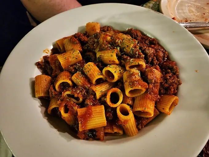 Rigatoni that doesn't just hold the sauce—it embraces it like a long-lost relative at Christmas dinner.