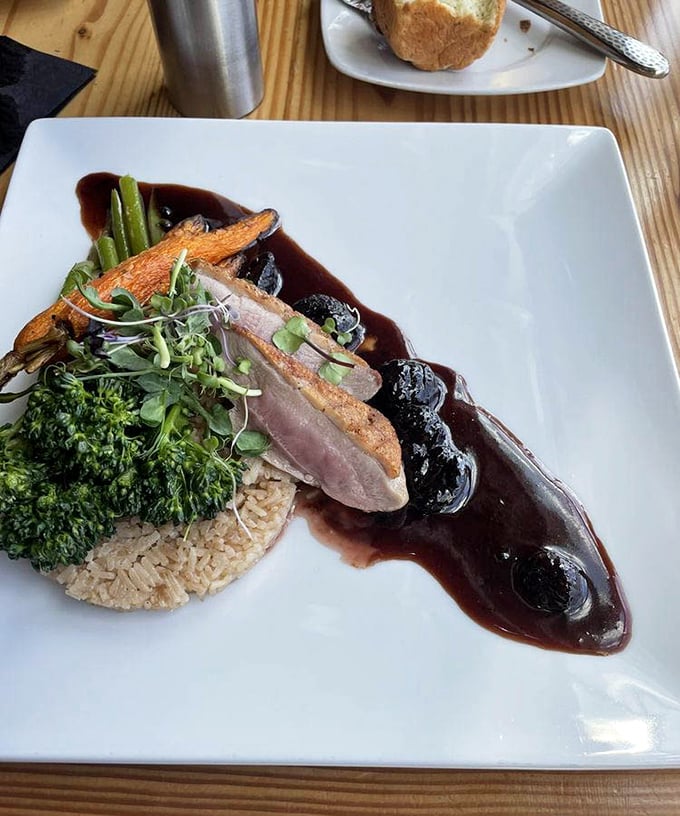 This duck breast isn't just dinner—it's edible art, with that perfect pink center that makes professional chefs weep with joy.