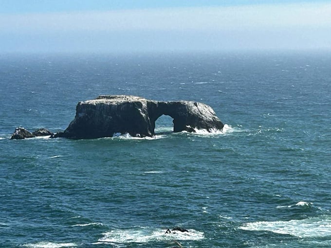 Arch Rock stands as nature's own triumph arch, sculpted by nothing but water, time, and remarkable patience—ingredients we could all use more of.