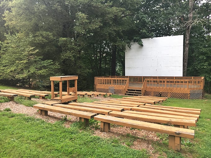 Outdoor theater where the only special effects needed are chirping birds and rustling leaves.