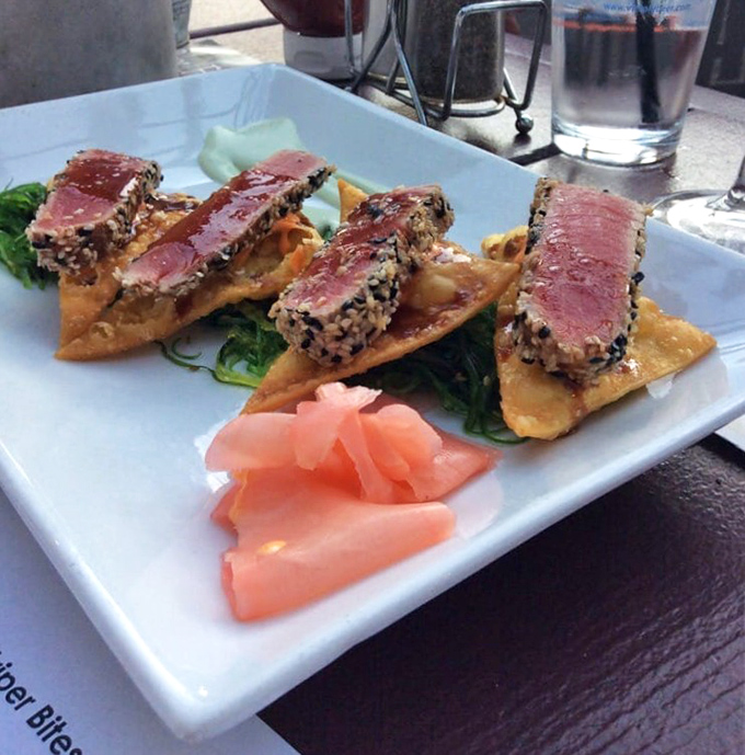 Seared tuna that's dressed for success—sesame-crusted and perfectly rare, these morsels are the ocean's answer to sushi's prom night.