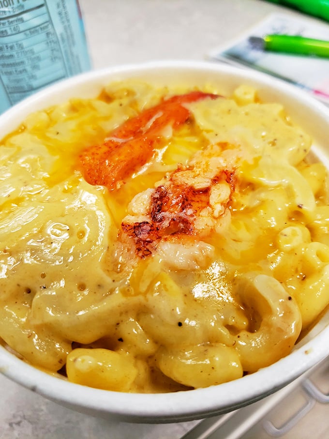 Smoked lobster mac and cheese: Not your childhood mac and cheese unless your childhood was significantly more luxurious than mine. Those chunks of lobster aren't just visiting—they've moved in permanently.