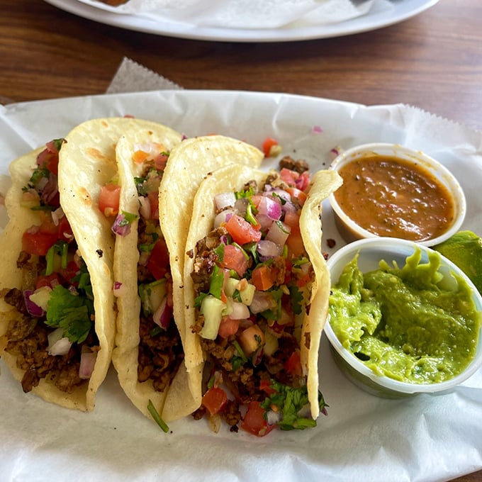 Gabriel's Mexican offerings aren't just an afterthought. These soft tacos—bursting with fresh toppings and served with vibrant salsas—could headline at any dedicated taqueria.