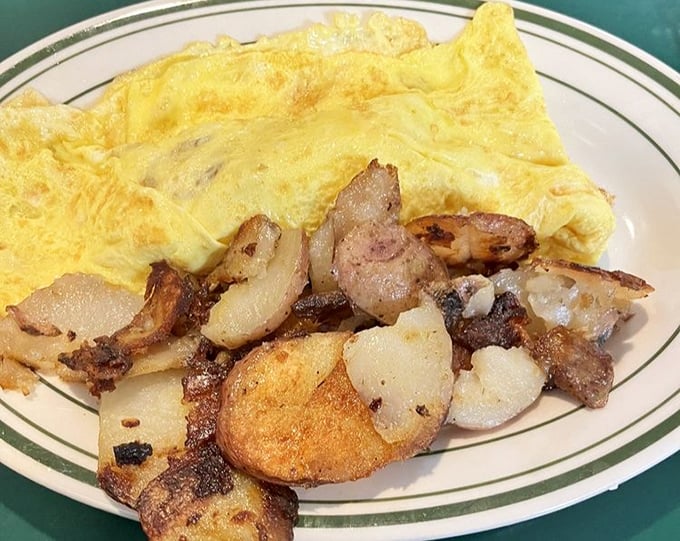 An omelet so perfectly executed it deserves its own documentary series – "Eggs Confidential: The Untold Stories of Breakfast."
