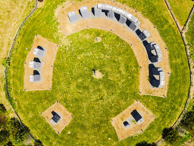 The sacred geometry of Stonehenge, perfectly preserved in styrofoam. From this angle, you'd almost believe druids were involved.