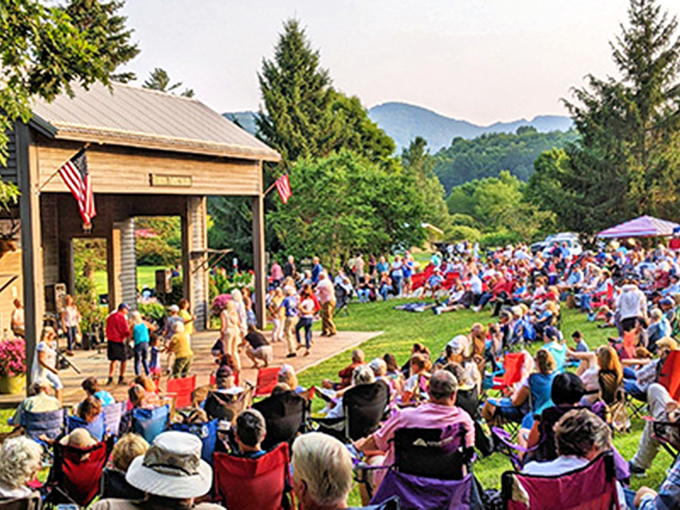 Summer concerts in the park where nobody minds if you dance badly—mountain air makes everyone feel like a better performer.