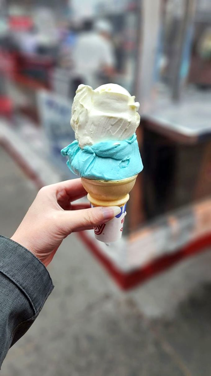 Blue Moon and vanilla custard stacked like a delicious meteorological event—Wisconsin's answer to the question "What does summer taste like?"