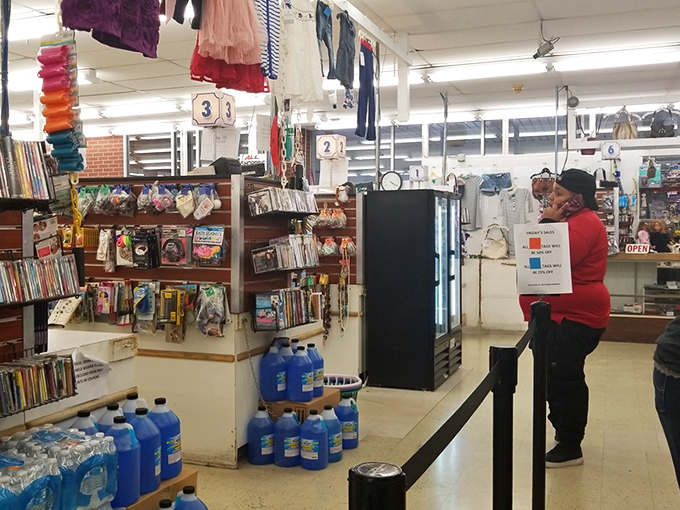 The checkout area – where the magic moment happens when you realize your mountain of finds costs less than a fancy coffee shop visit.