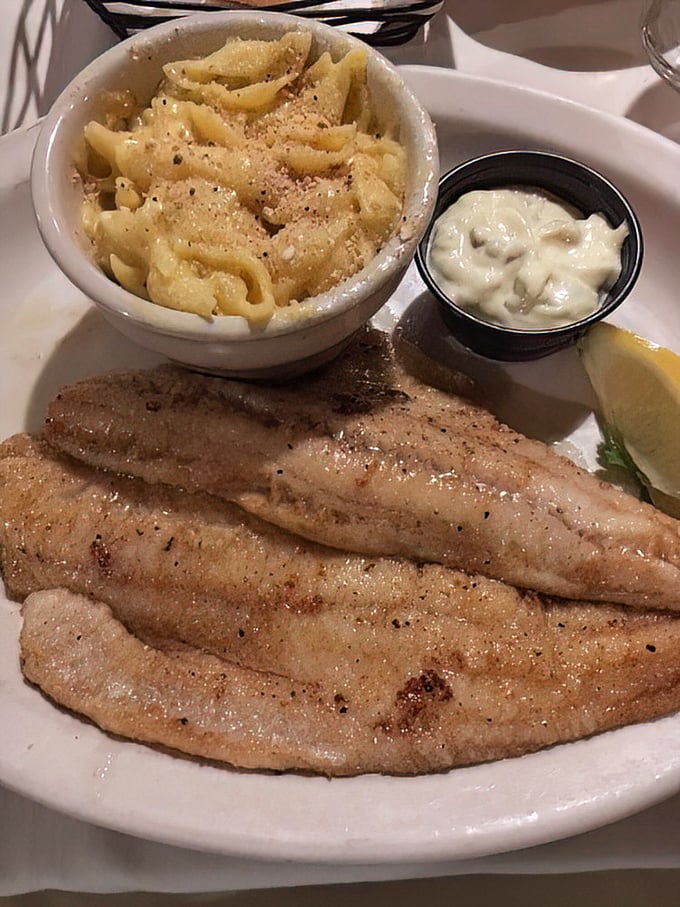 Lake-fresh walleye paired with mac and cheese—a Midwest duet that sings like Johnny and June. Simple perfection on a plate.