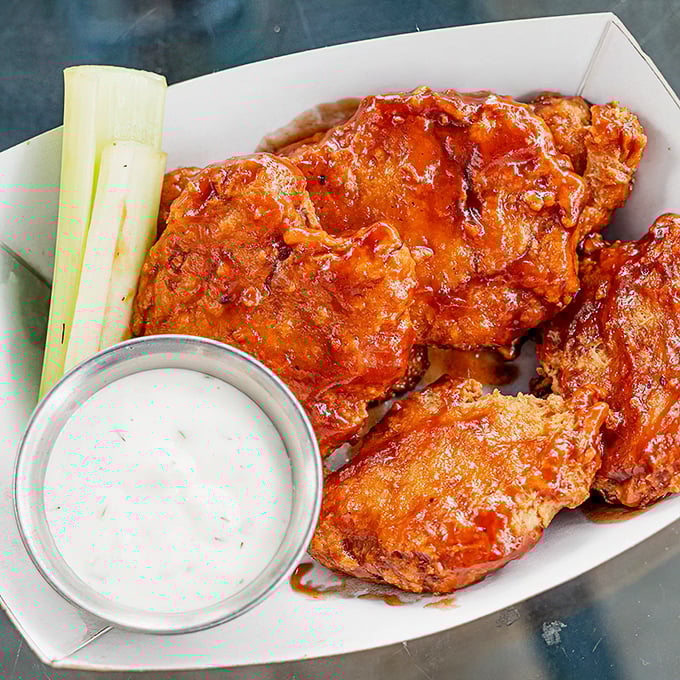 Buffalo "wings" that prove you don't need chicken to create that perfect combination of spicy, tangy, and utterly addictive.