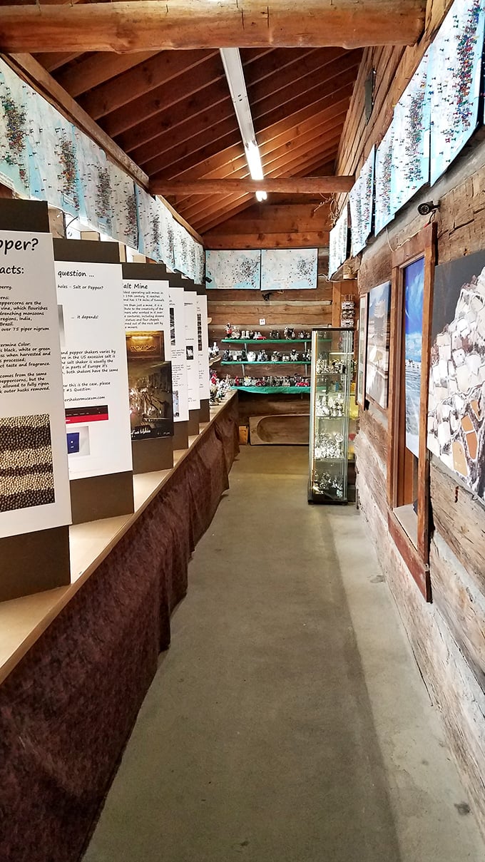 Educational displays line the wooden hallways, proving there's more to salt and pepper than meets the eye—or the taste buds.