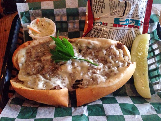 The open-faced meatloaf sandwich arrives like comfort food royalty on its bread throne, with gravy as the perfect diplomatic liaison.