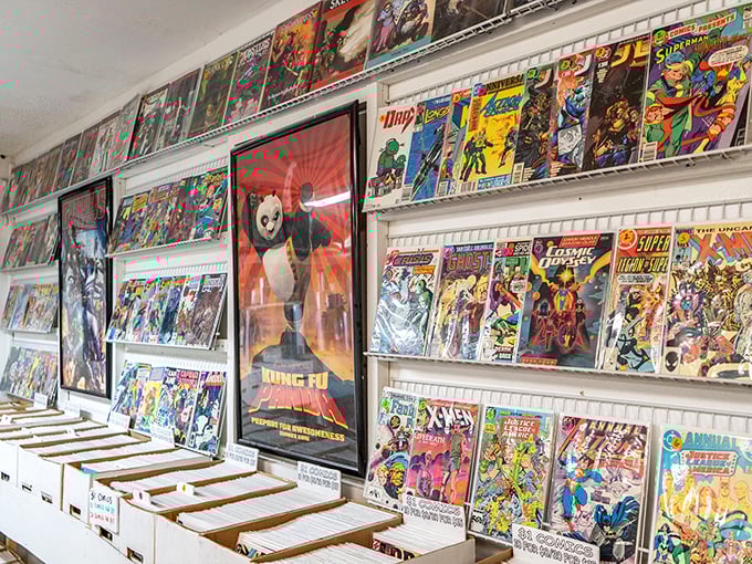 Comic book heaven for collectors who know their Marvel from their DC—a paper time machine where childhood heroes never age or lose their powers.