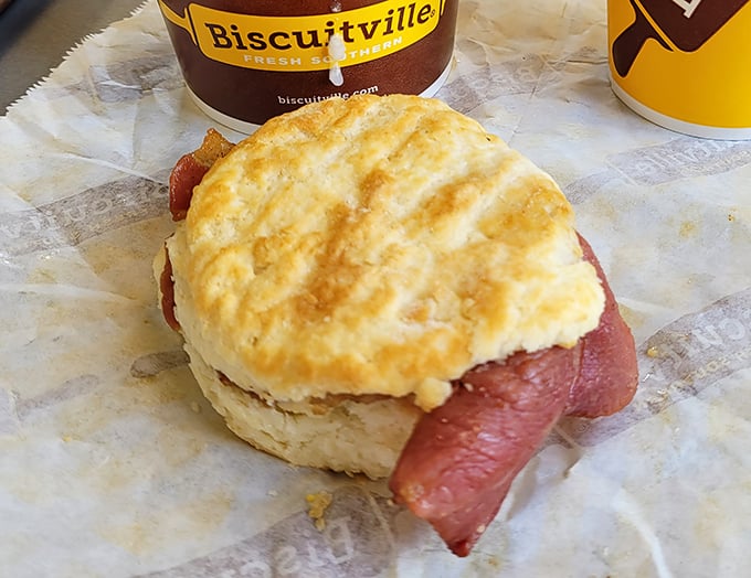 The Ultimate Bacon Biscuit doesn't just stack ingredients—it creates a harmonious breakfast symphony where crispy bacon plays the starring role.