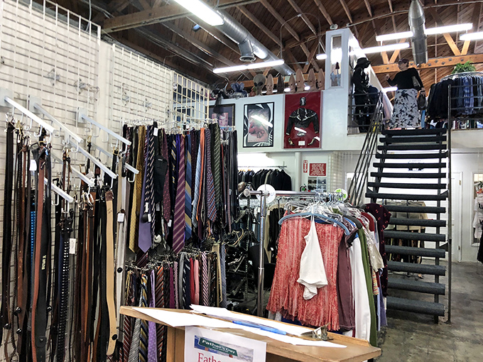 The warehouse-style interior reveals the true scale of this operation—a cathedral of costumes where Hollywood's past meets your future wardrobe.
