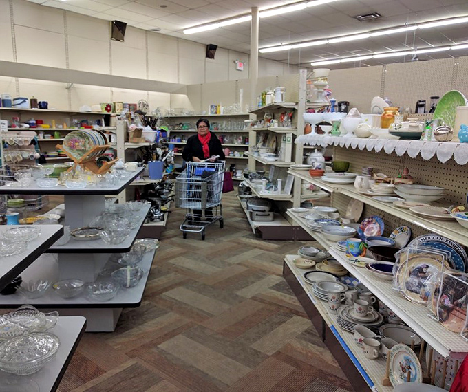 Navigating the dishware section is like archeology for the kitchen-obsessed. Each plate tells a story of family dinners from another era.