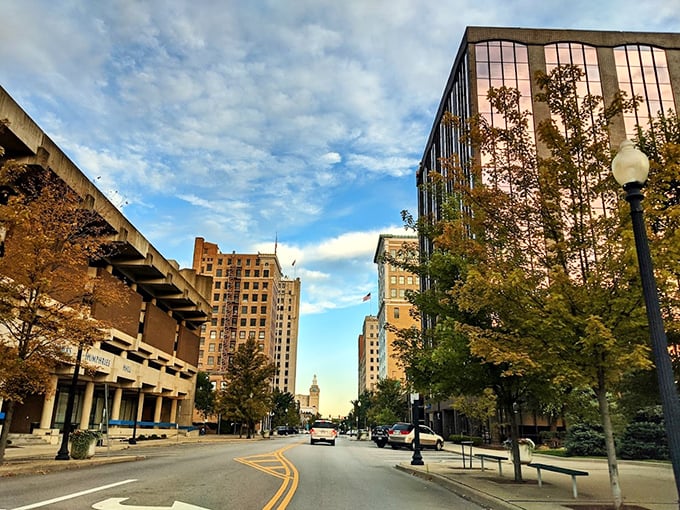Youngstown's downtown corridor catches that golden hour light like it's auditioning for a Midwest tourism commercial – and absolutely nailing the callback.