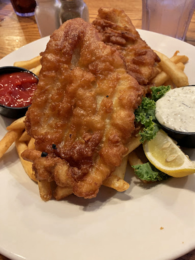 This isn't just fish and chips – it's a golden masterpiece that could make a British pub jealous.