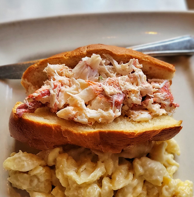 The lobster roll that launched a thousand return trips—pure Maine magic nestled in a perfectly toasted bun, no passport required.