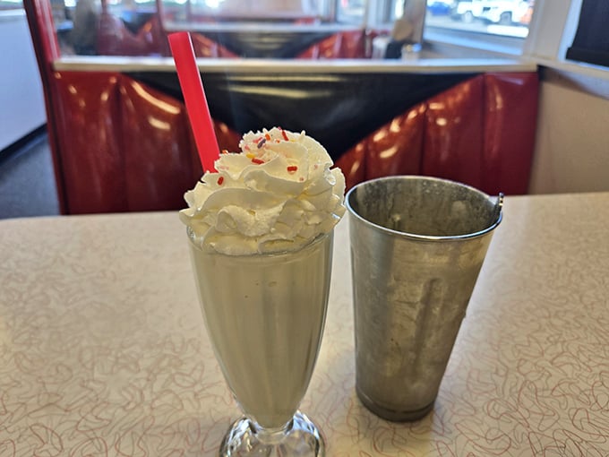 Behold the milkshake that launched a thousand return visits – thick, creamy, and absolutely worth the drive.