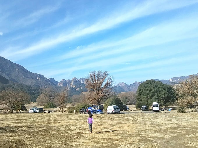 Camping with a view that beats any five-star hotel. Wake up to this mountain panorama and suddenly your morning coffee tastes infinitely better.