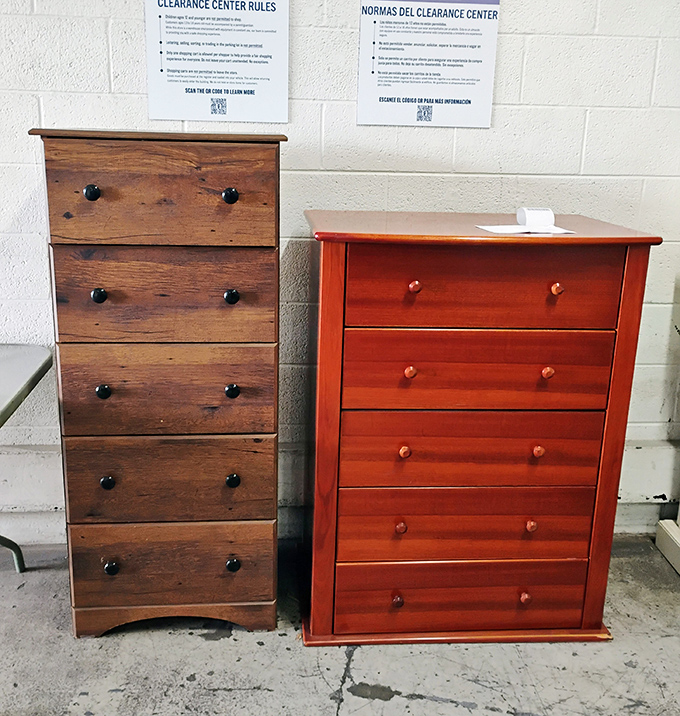 Solid wood dressers with stories to tell. One might have held a celebrity's socks, or more likely, your neighbor Bob's collection of concert t-shirts.