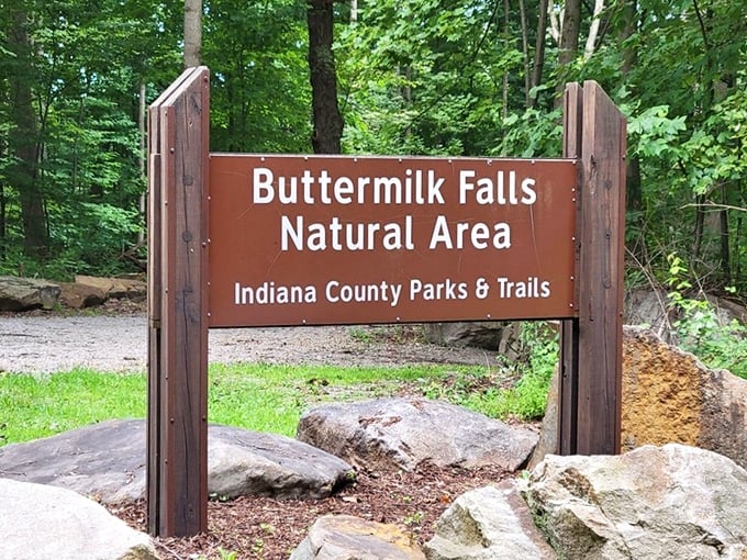 The entrance sign promises exactly what it delivers—a natural area where manufactured entertainment takes a backseat to genuine wonder.