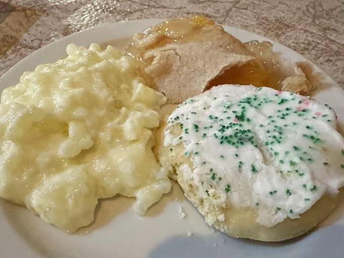 Dessert decisions that test your character: velvety tapioca pudding, warm peach cobbler, or a frosted sugar cookie? The correct answer is "yes, please." 