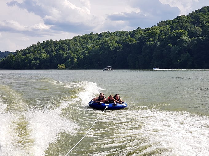 Adrenaline meets laughter as these tubers discover Ohio's answer to a roller coaster ride—Salt Fork style!
