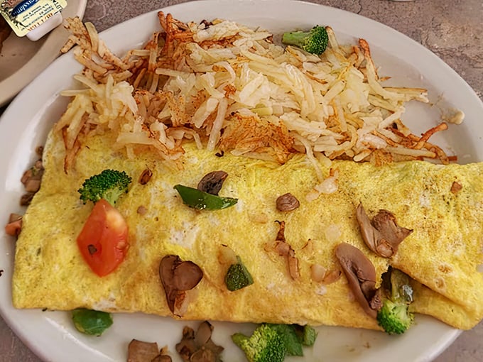 An omelet so loaded with veggies, your doctor might actually applaud your lunch choice today.