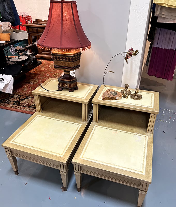 These cream-colored side tables with that statement lamp could transform your "just moved in" apartment into "I've got my life together" territory.